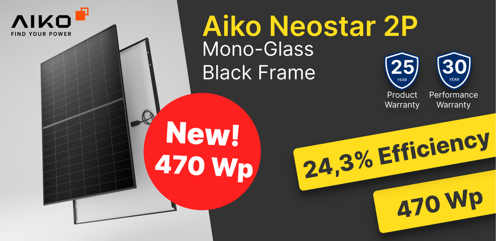 Meet the new Aiko Neostar 2P - a whopping 470 Wp power with record eff